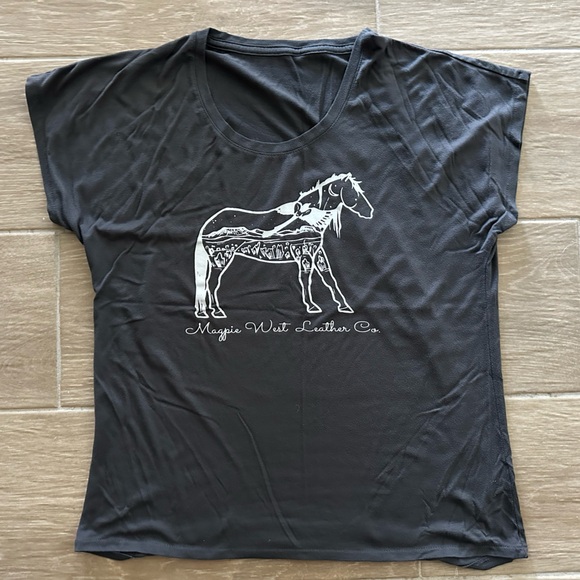 magpie west leather co. | Tops | Magpie West Leather Co Tshirt Gray ...